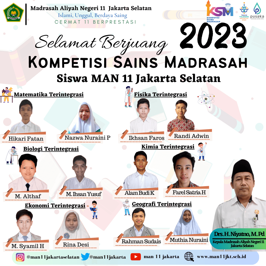 12 SISWA SIAP MENGIKUTI KSM TINGKAT KOTA JAKARTA SELATAN – MAN 11 Jakarta